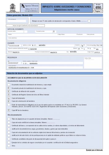 Impuesto sobre Sucesiones: Caso Práctico
